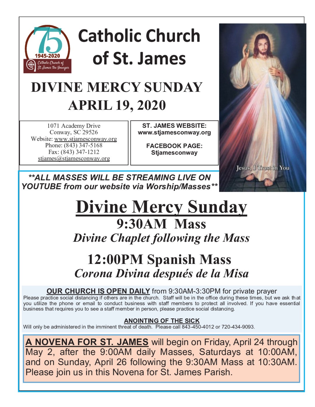 Bulletins | The Catholic Church of St. James the Younger